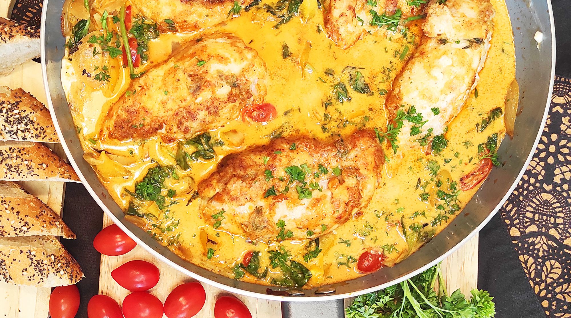 Tuscan Chicken Recipe (Video) - How To Make Recipes