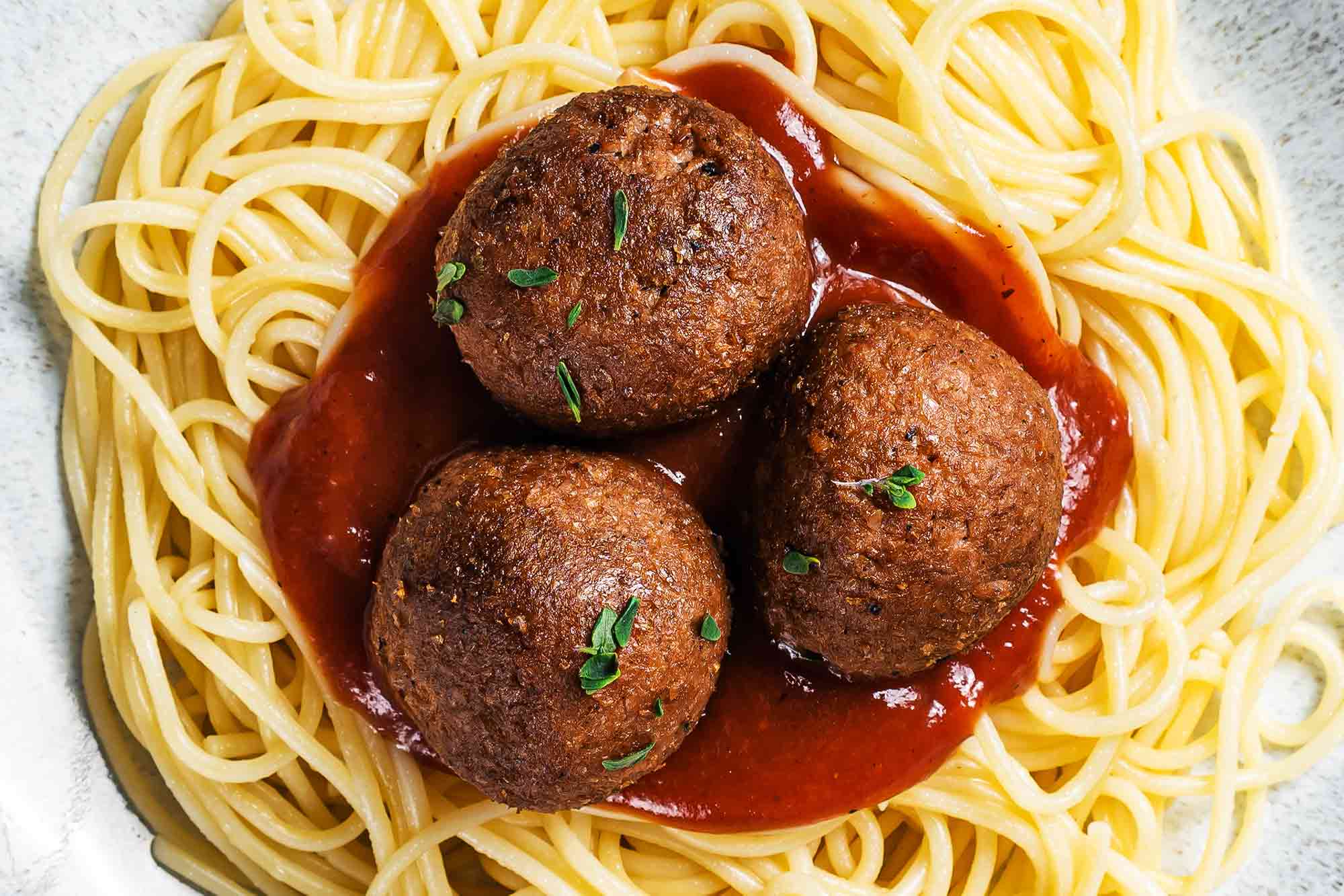 Vegan Tomato Pasta with Plant-Based Meatballs - How To Make Recipes