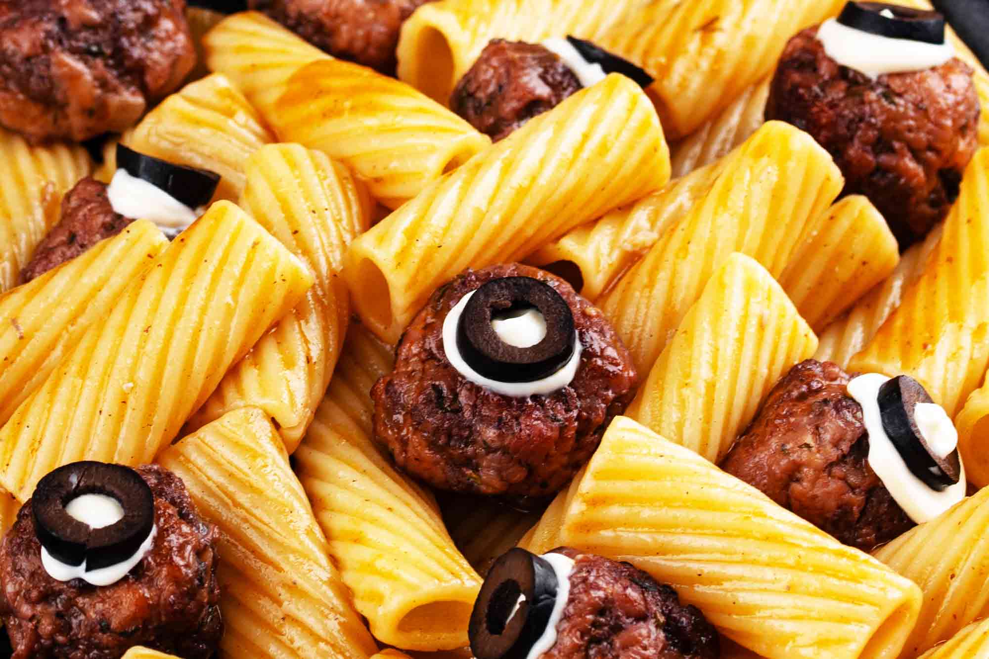 Halloween Pasta With Monster Eye Meatballs - How To Make Recipes